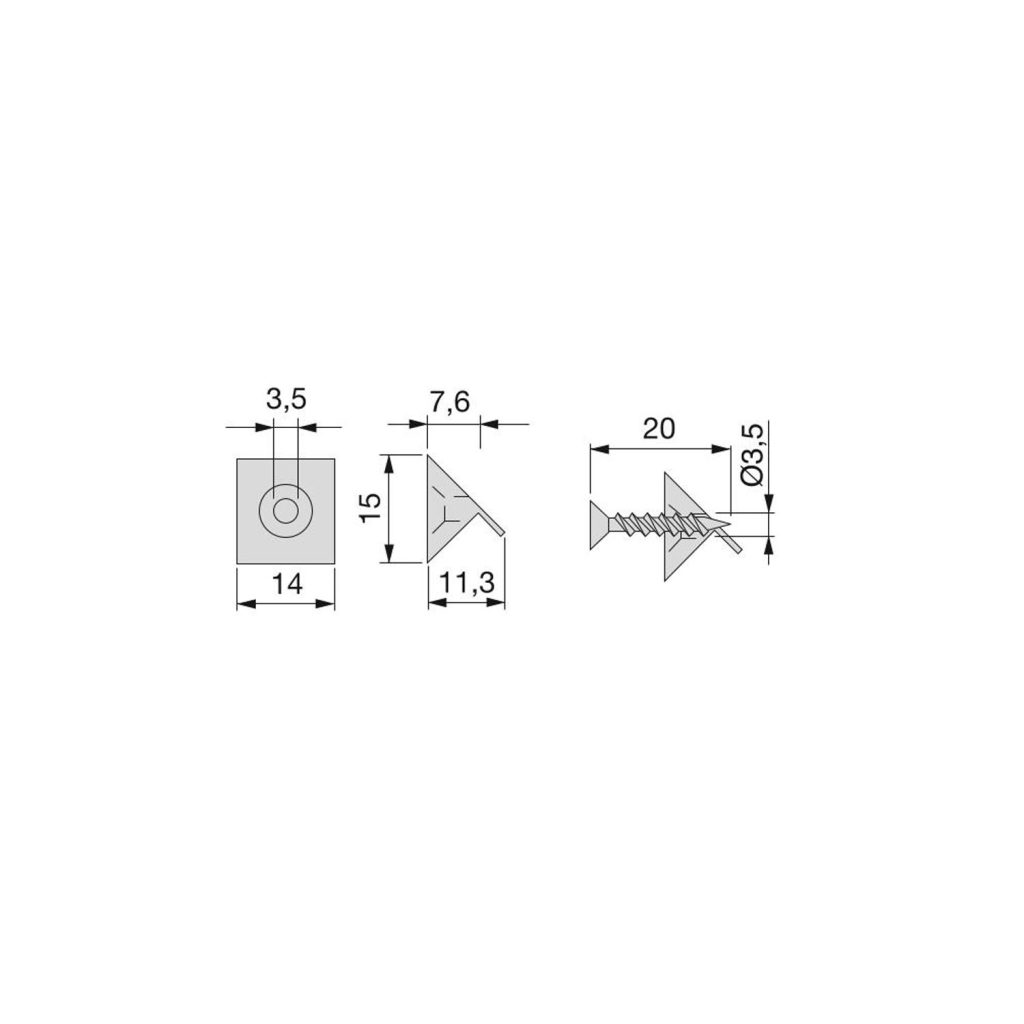 Fixador Triangular Plástico - MDV - Madeiras e Derivados